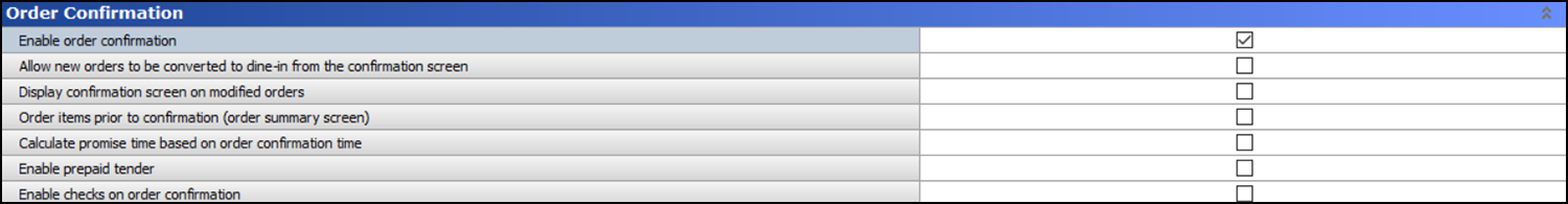 Aloha Takeout | Enabling the order confirmation screen | NCR Docs